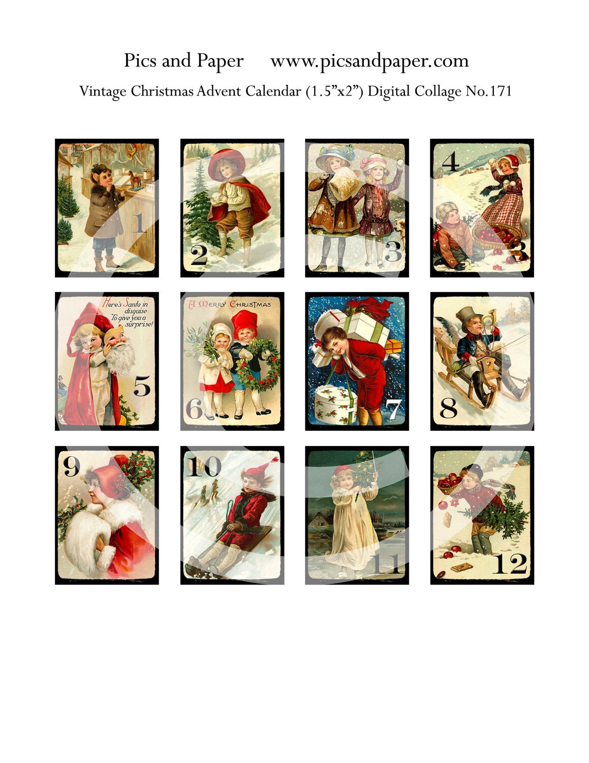 Advent Calendar Printable Images Matchbox Size 1 5x2 With Etsy