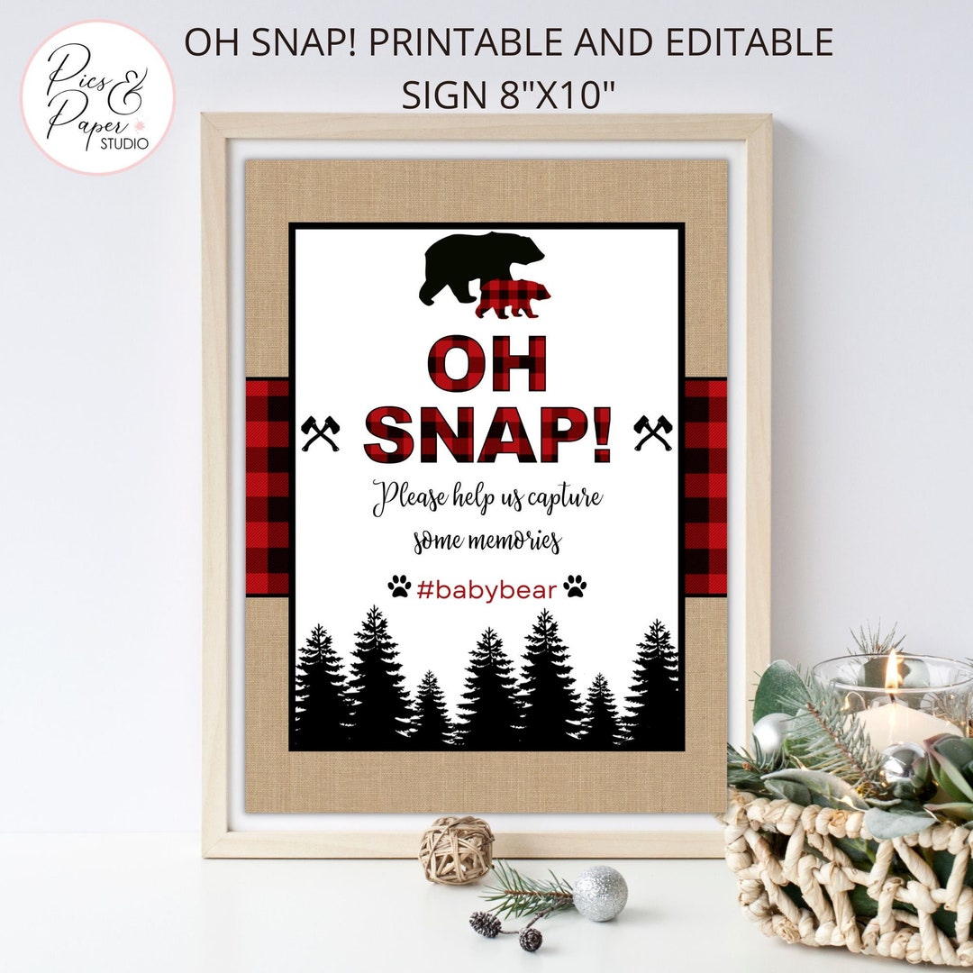Oh Snap Editable Poster to Promote Your Personalized hashtag With ...