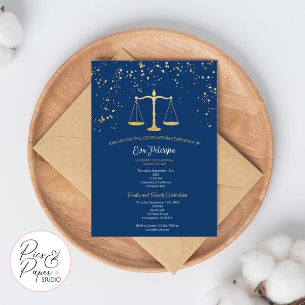 Law School Graduation Invitation - Etsy