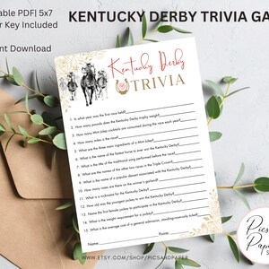 Kentucky Derby Trivia Game | Derby Trivia Game | Kentucky Derby Party ...