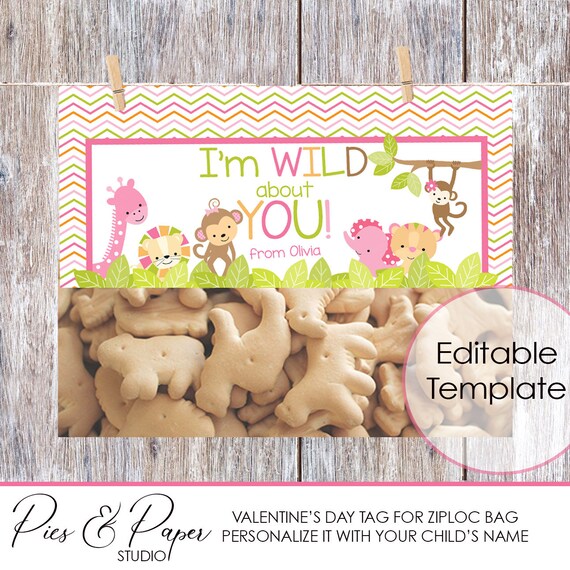 Valentine's Day School Treat Wild about you Personalized | Etsy