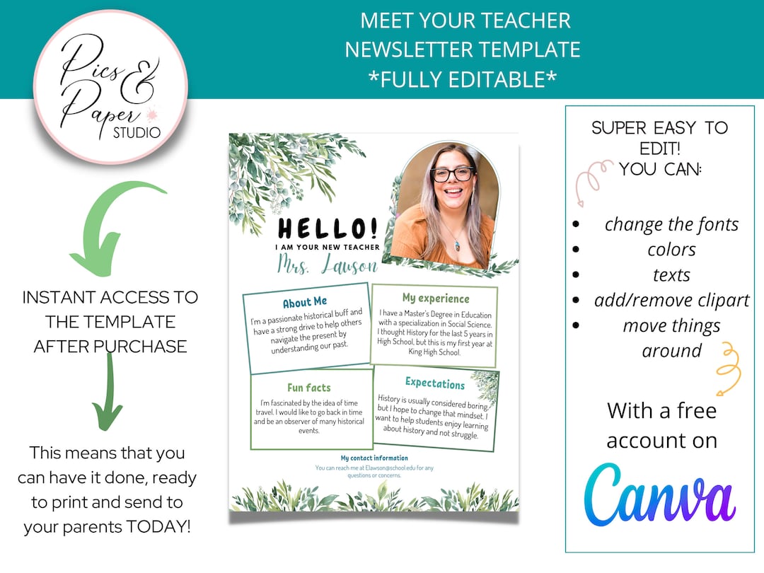 EDITABLE Meet the Teacher, Back to School Printable Flyer, INSTANT ...