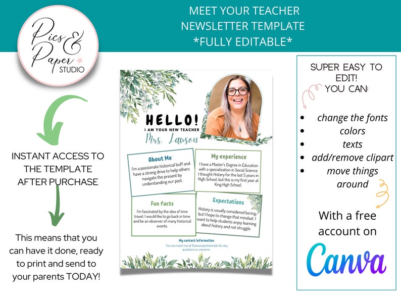 EDITABLE Meet the Teacher Back to School Printable Flyer - Etsy