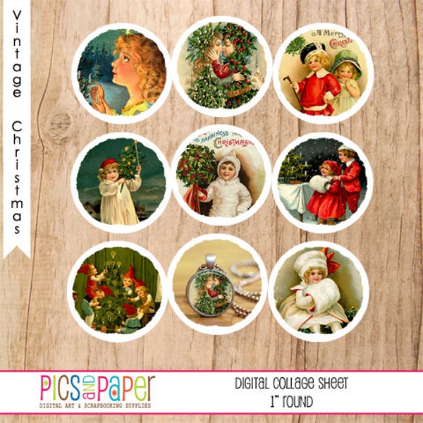Digital 2 Inch Round Christmas Images - Etsy