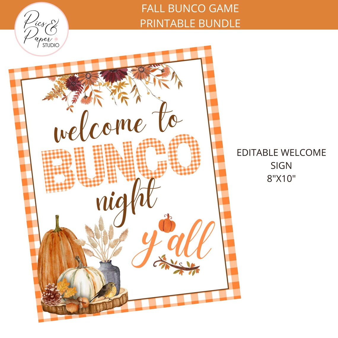 Fall Bunco Score Cards, Tally Sheet, Invitation, Table Cards, Ghost ...