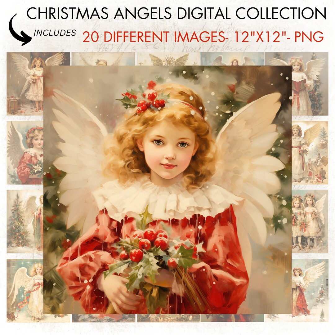 Christmas Angels Images Mega Bundle - 20 High Quality Digital Designs ...