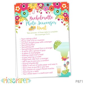 Fiesta Theme Bachelorette Party Photo Scavenger Hunt Game With ...