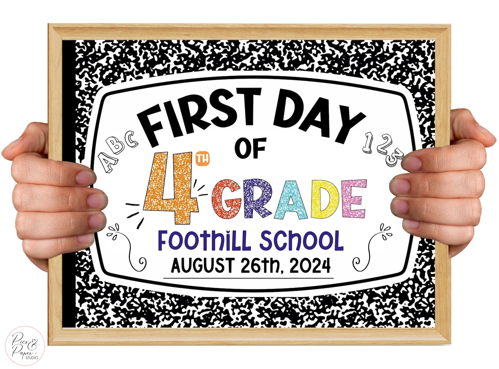 First Day of School Sign for Photo-school Prop Composition Book Style ...
