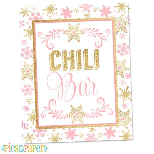 Food Station Sign Printable Winter Onederland Decorations | Etsy