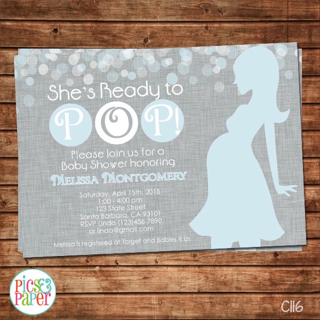 Pregnant Silhouette Invitation