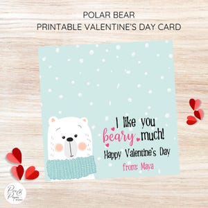 Valentine's Day Treat Bag Toppers Polar Bear I Like You Beary Much ...