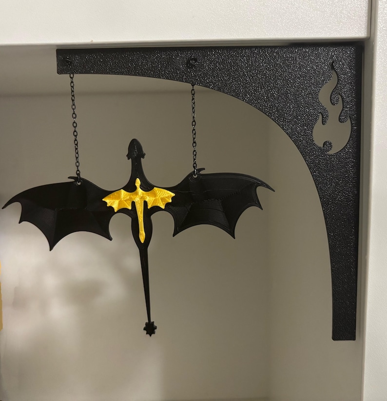 Bookcase Corner Dragon – Fantasy Dragon Shelf Decor | 3D Printed PLA ...