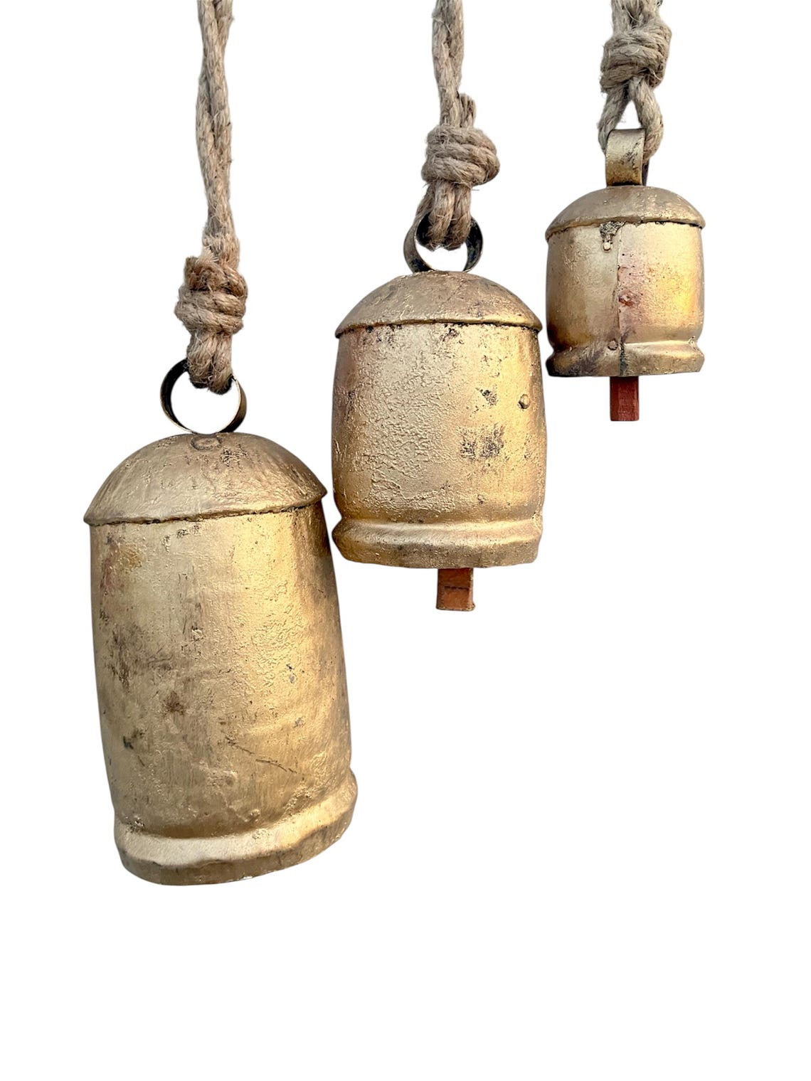XL Rustic Cow Bells Set of 3: Handmade Jute Rope Christmas Decor - Etsy