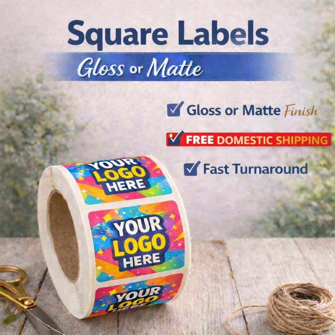 Custom Square Labels – Gloss or Matte Paper (not Waterproof) Ranges ...