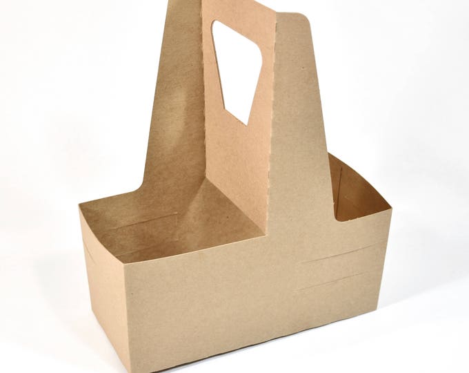 Kraft Cup Carrier (10) * Packaging * Coffee Carrier * Food Box ...