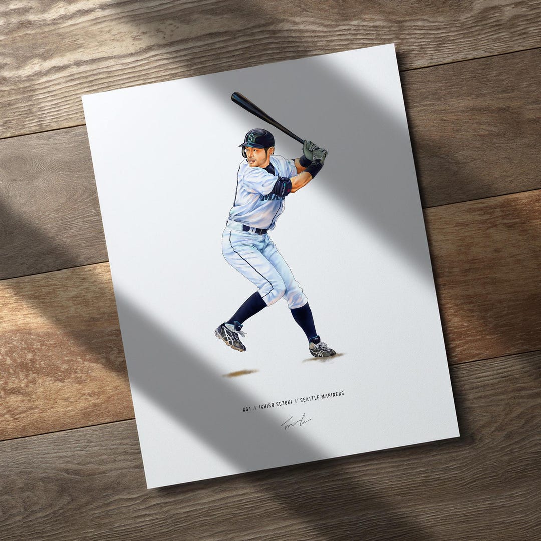 Ichiro Suzuki V2 Seattle Mariners Baseball 8x10 Print Poster Art ...