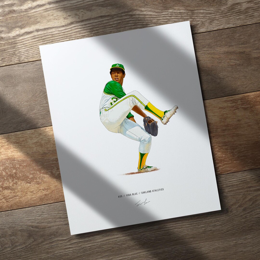 Vida Blue Oakland A's Athletics Baseball 8x10 Print Poster Art ...