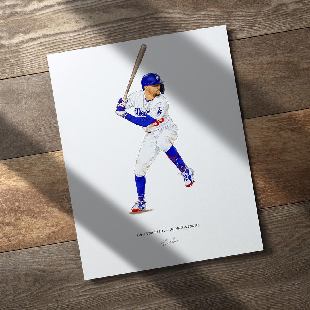 Mookie Betts V2 Los Angeles Dodgers Baseball 8x10 Print Poster Art - Etsy