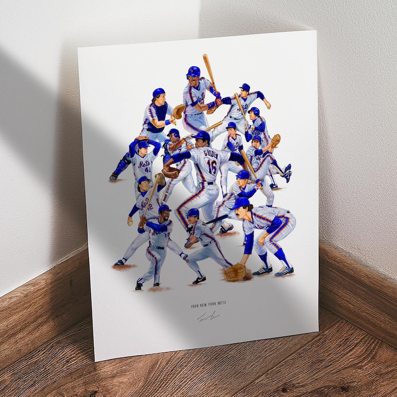 1986 New York Mets World Series Collage Poster Baseball 8x10 Print Art ...