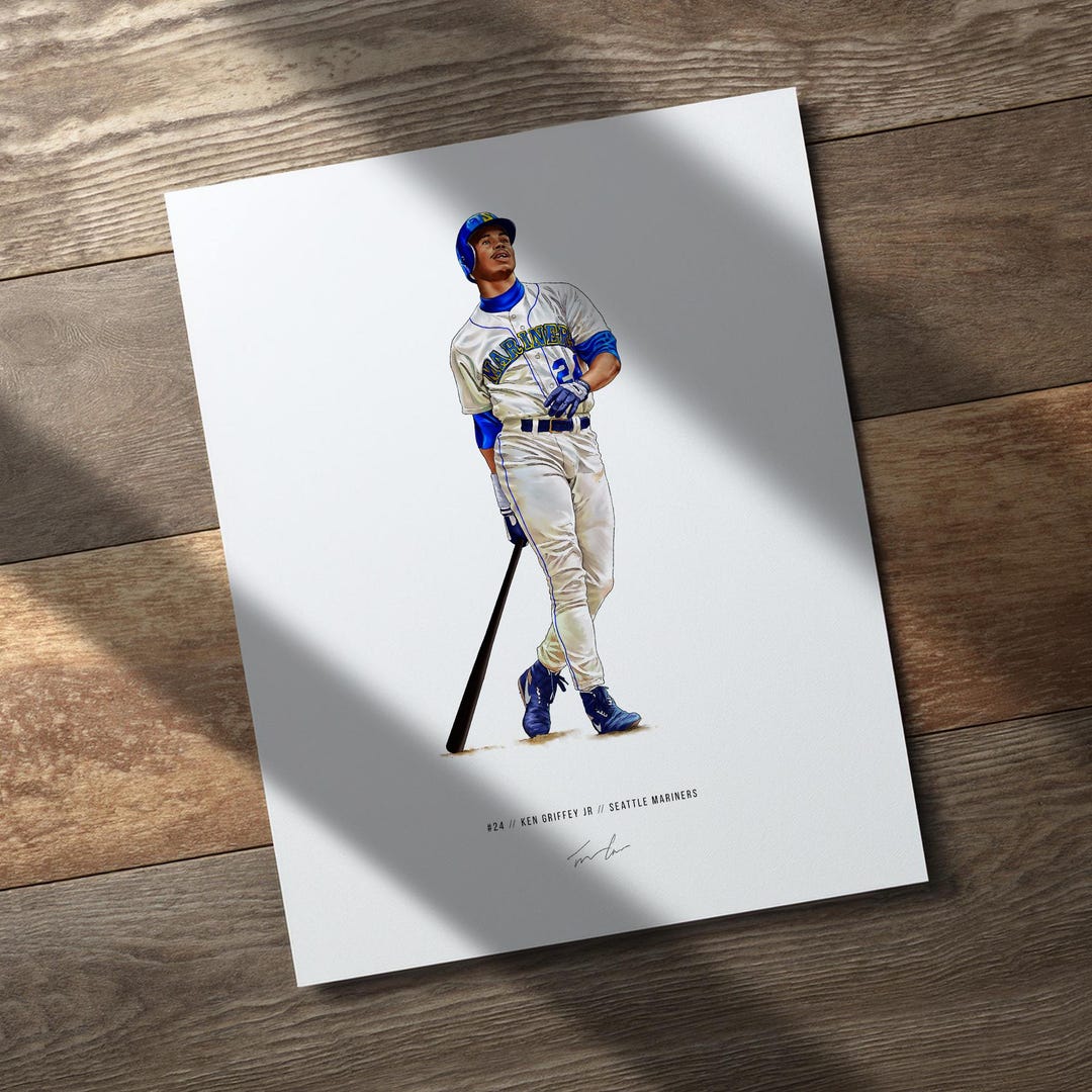 Ken Griffey Jr Rookie Seattle Mariners Baseball 8x10 Print Poster Art ...