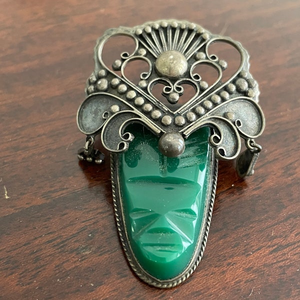 Aztec Jade Brooch - Etsy