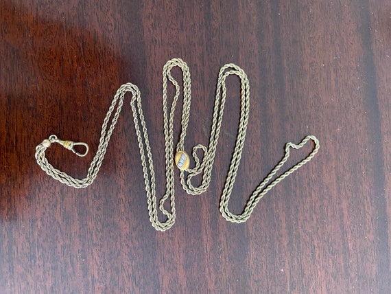 Antique Gold Rope Chain Pocket Watch Necklace Gold Sl… - Gem