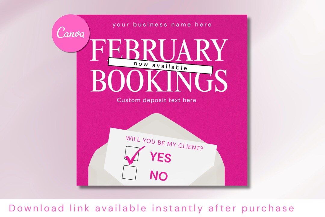 February Booking Announcement Template | Editable Canva Flyer for Hair ...