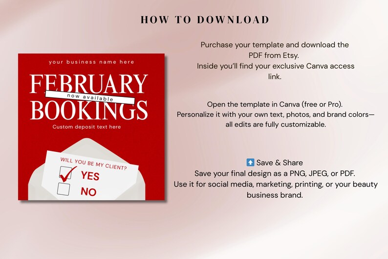 February Booking Flyer Template | Red Booking Announcement Canva ...