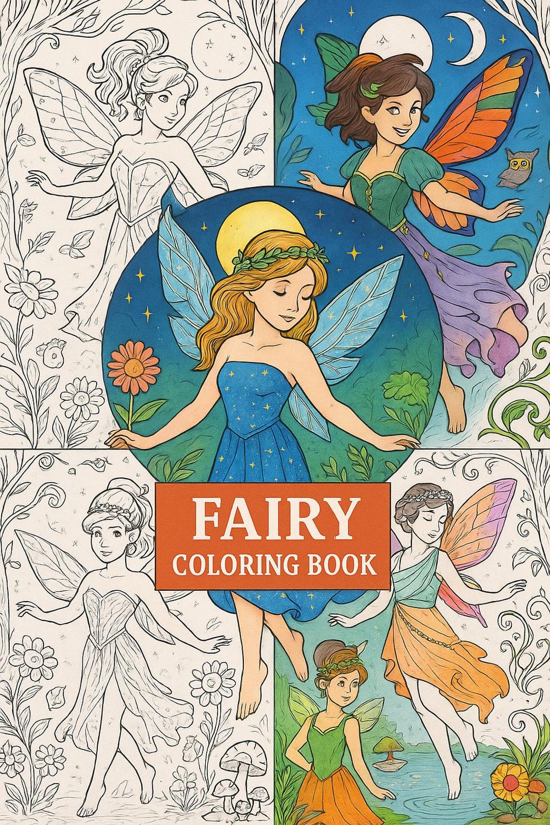 Fairy Coloring Book – 50 Printable Fantasy Pages for Kids & Adults - Etsy