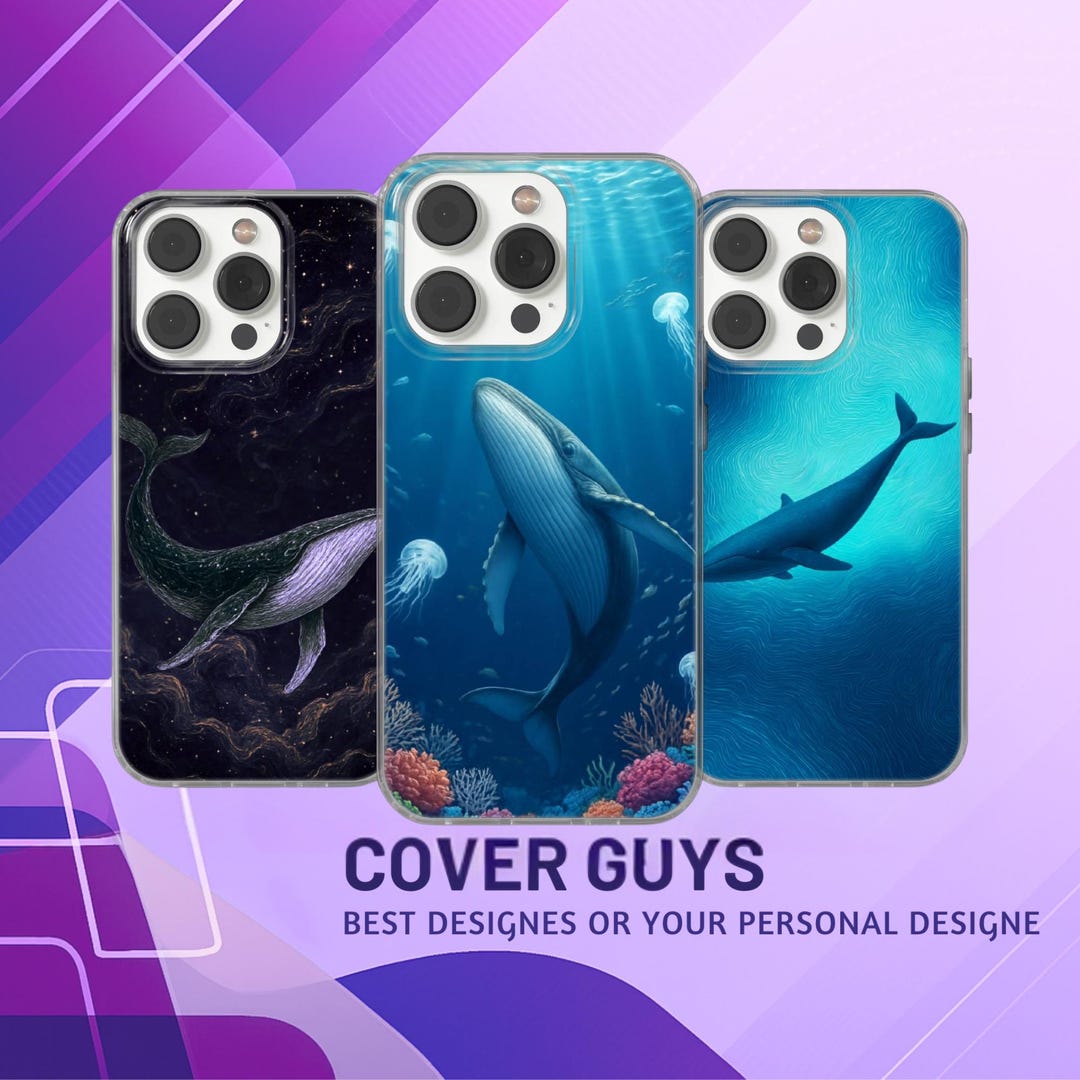 Blue Whale Phone Case, Sea Animal Design, Gel TPU - Etsy