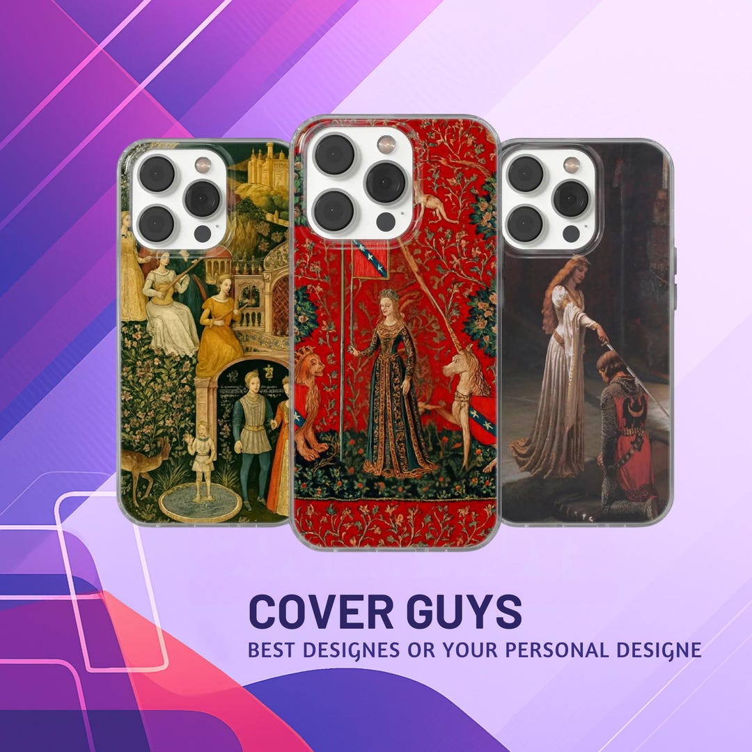 Medieval Fantasy Phone Case Knight Art Cover for iPhone 16e, 17 Pro Max ...