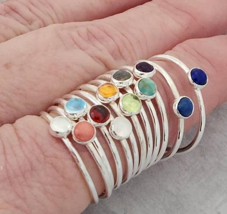Stackable Gemstone Ring Sterling Silver Ring Sterling - Etsy