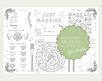 Kids Wedding Activity Page, Kids Wedding Table, Kids Wedding Coloring ...