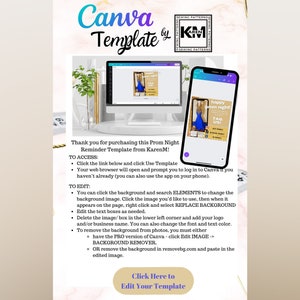 Prom Night Reminder Template - Canva - Etsy