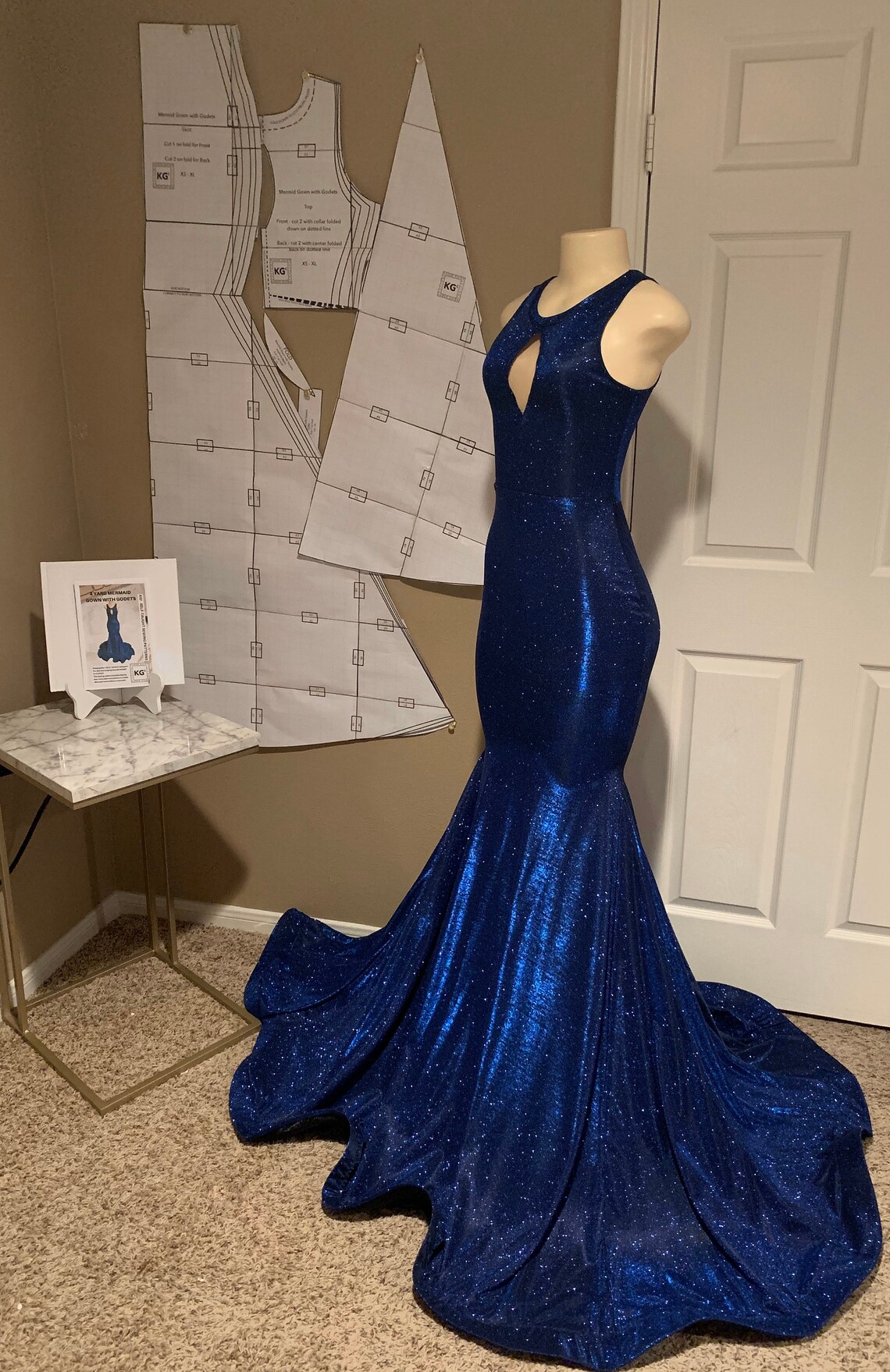 4 Yard Mermaid Gown With Godets Sewing Pattern PDF Instant | Etsy