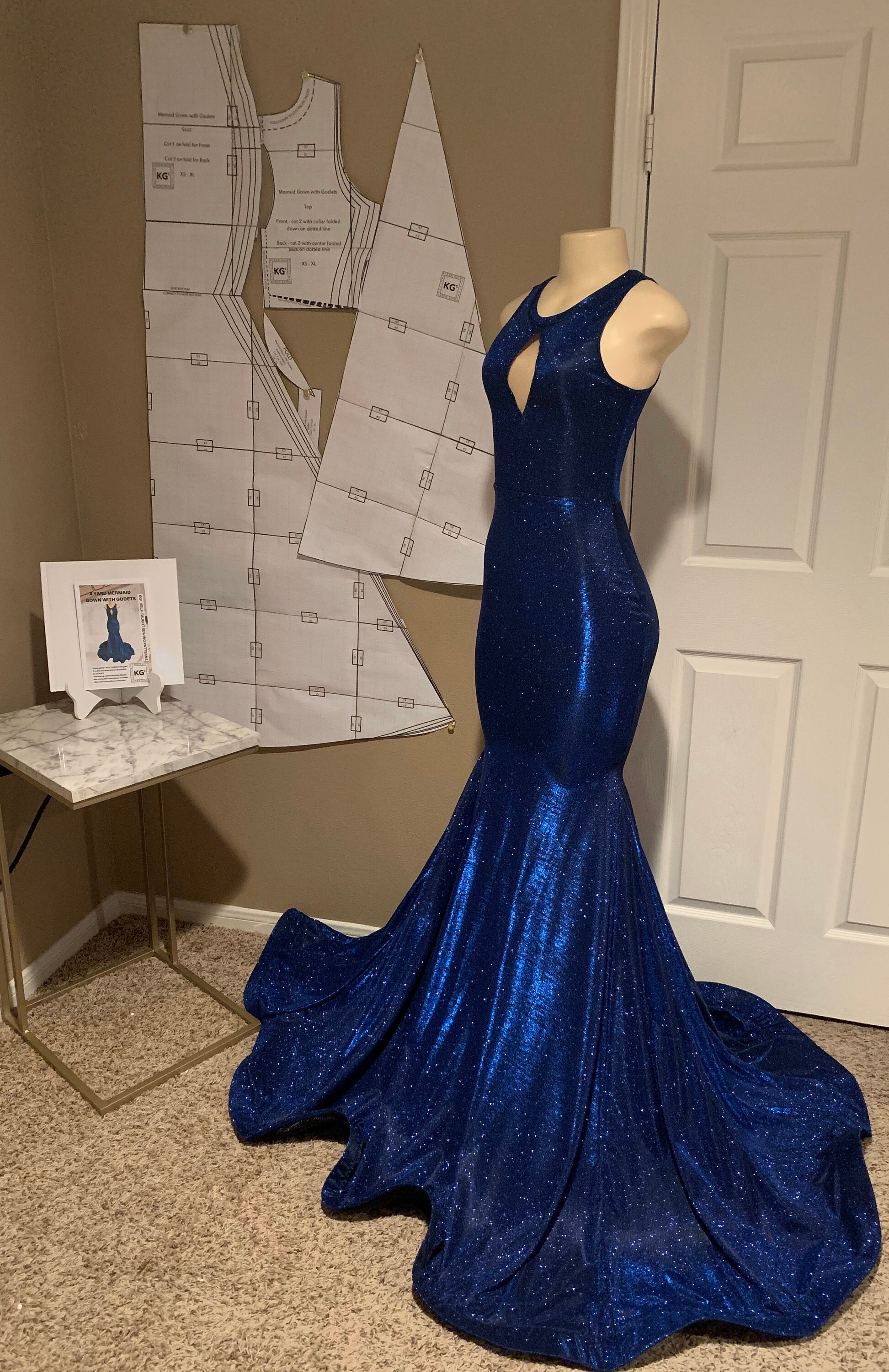 4 Yard Mermaid Gown With Godets Sewing Pattern PDF Instant | Etsy