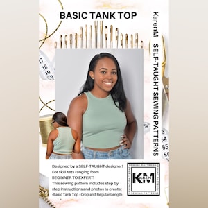 Basic Tank Top Sewing Pattern PDF - Instant Download - Etsy