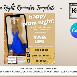 Prom Night Reminder Template - Canva - Etsy