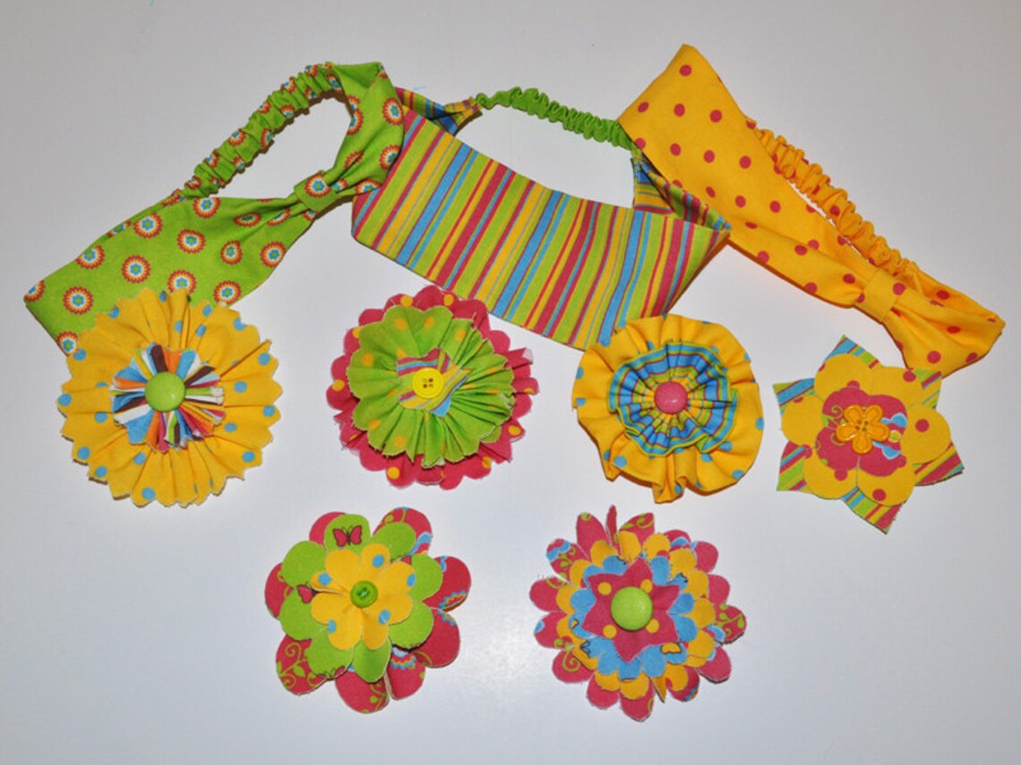 Girl's Headband Sewing Pattern, PDF Pattern, Fabric Flower, Hair ...