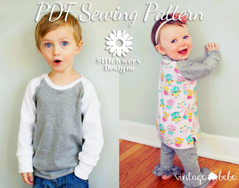 KIDS T SEWING Pattern, Unisex Kids Clothes Sewing Pattern, Kids Digital ...