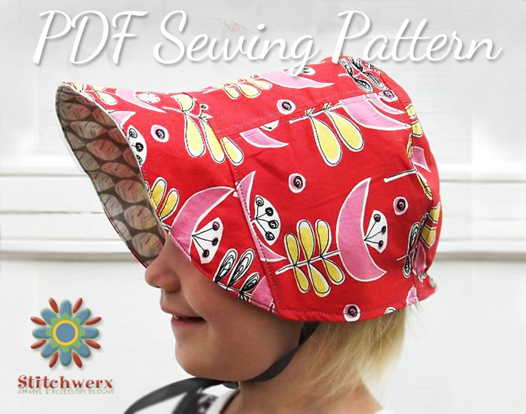 BONNET Sewing Pattern, Hat PDF Pattern, Girls Hat Pattern, Womens Hat ...