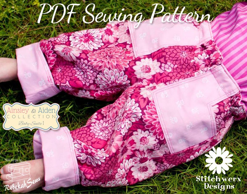 Baby Pants Pattern, PDF Sewing Pattern, Easy Baby Pants, Cuffed Baby ...