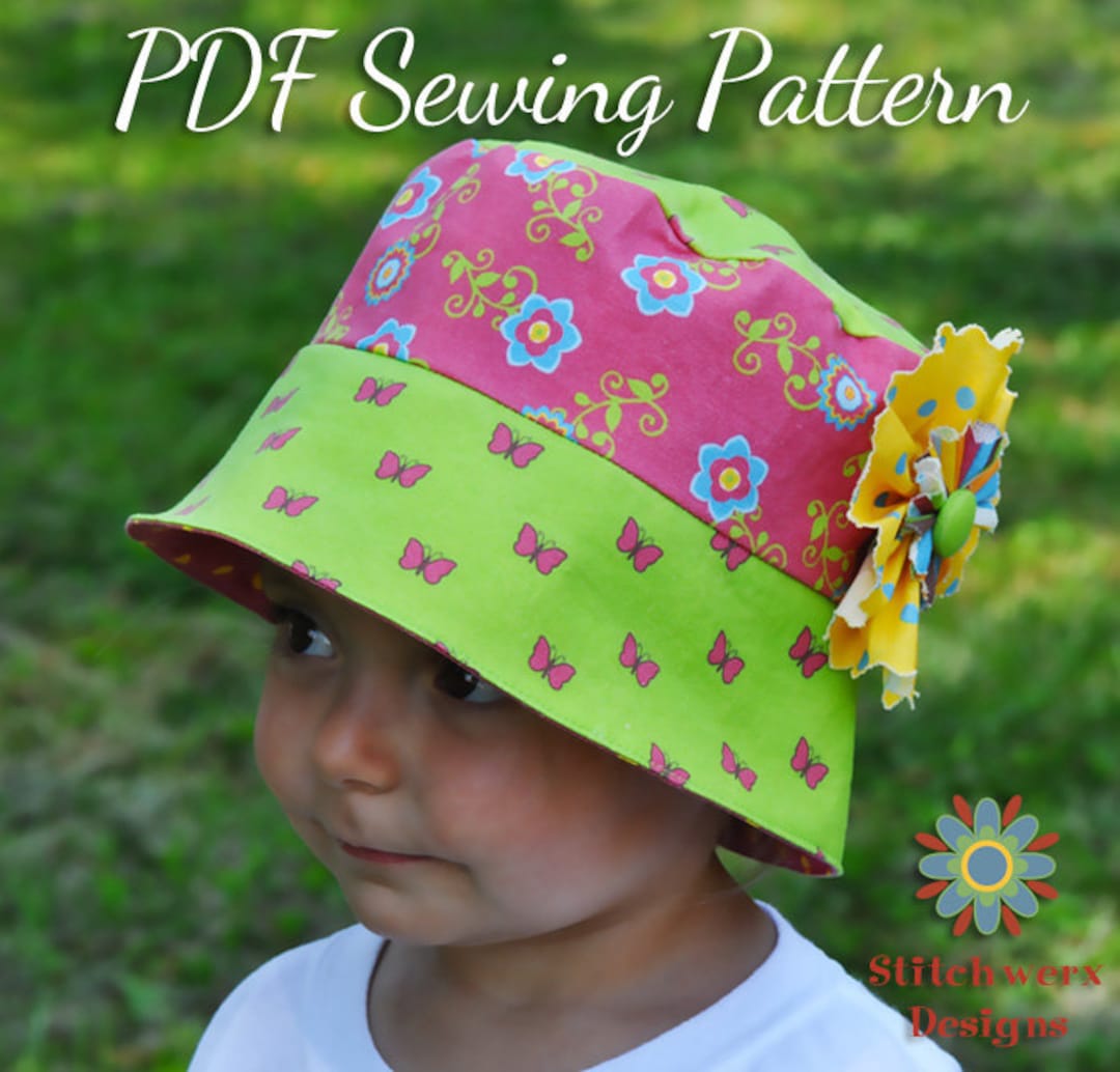 Bucket Hat PDF Sewing Pattern S107CHLD, Baby, Infant, Toddler, Child ...
