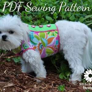 Harness Dress Sewing Pattern for Small & Toy Breed Dogs, Dog Clothes ...
