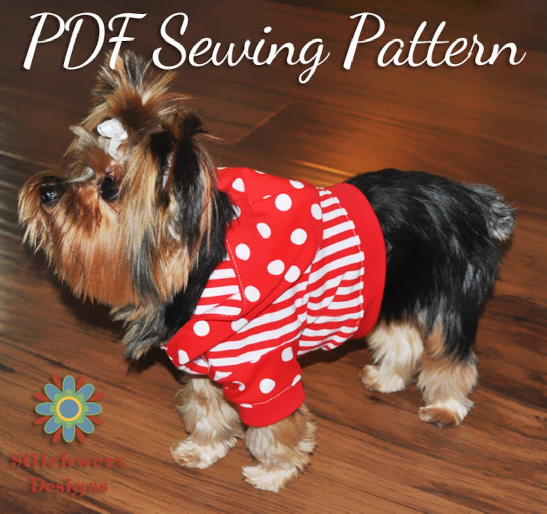 Dog Tee Sewing Pattern, Dog Hoodlie Sewing Pattern, Small Breed Dog ...