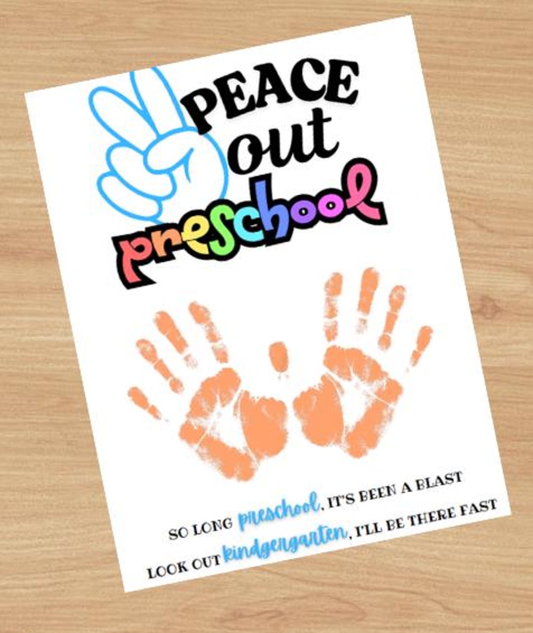 Peace Out Preschool! - Handprint Craft for Little Graduates - Etsy