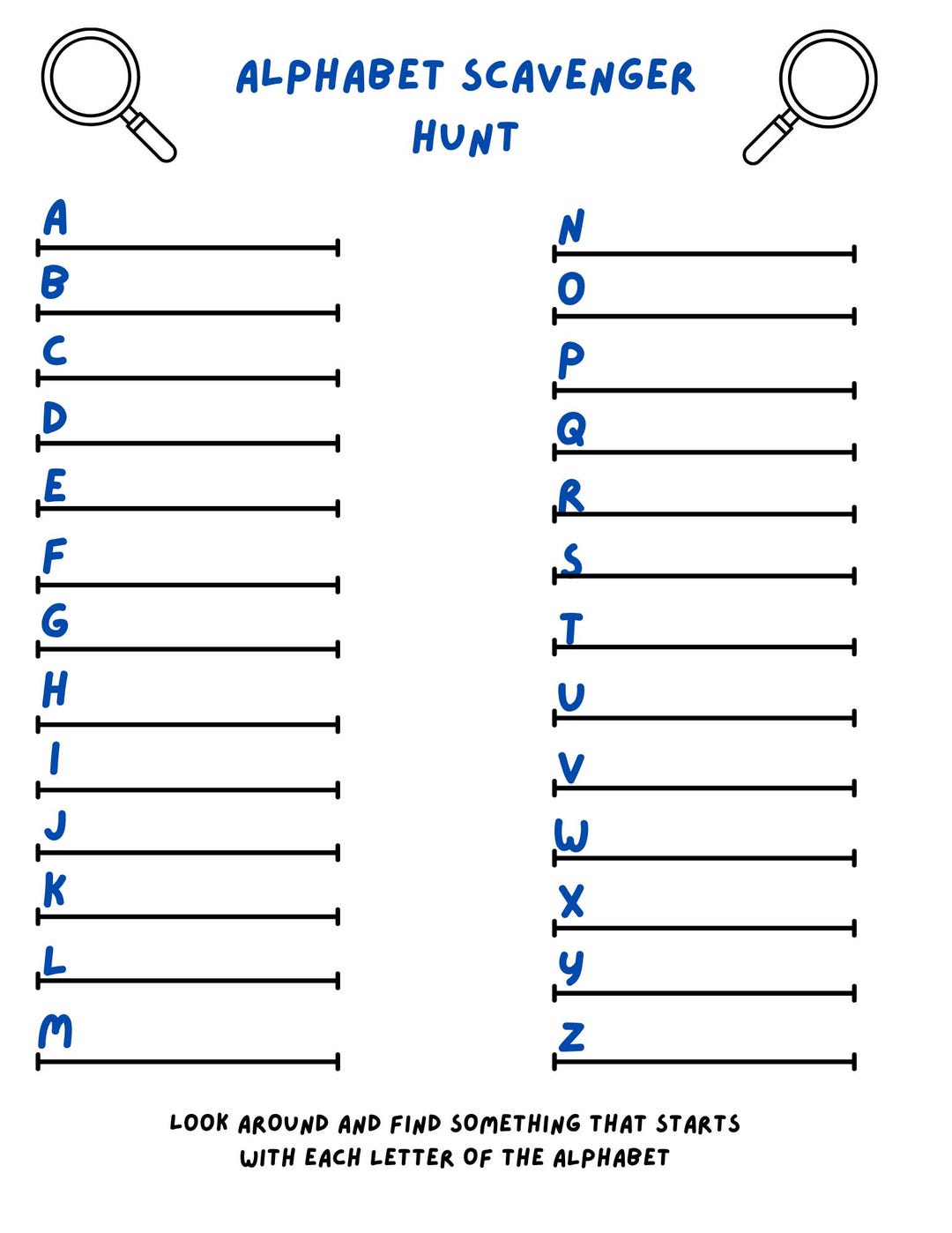 Alphabet Scavenger Hunt - Etsy