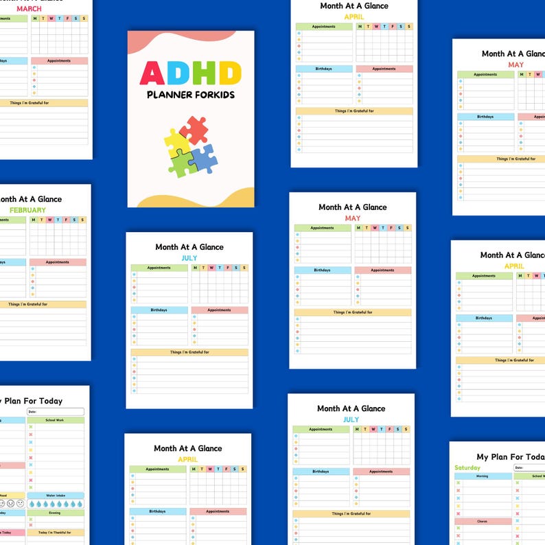 ADHD Planner for Kids | Printable Daily Routine Chart | Focus ...