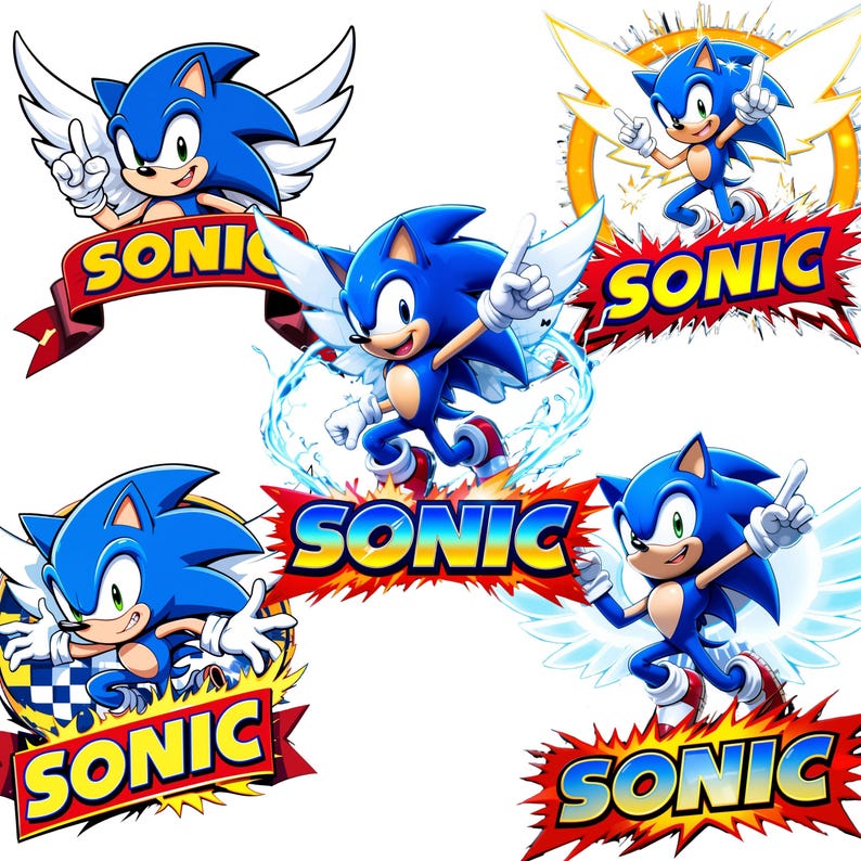 Pack of 5 Transparent Sonic PNG Bundle – Sonic Cliparts for Shirts ...