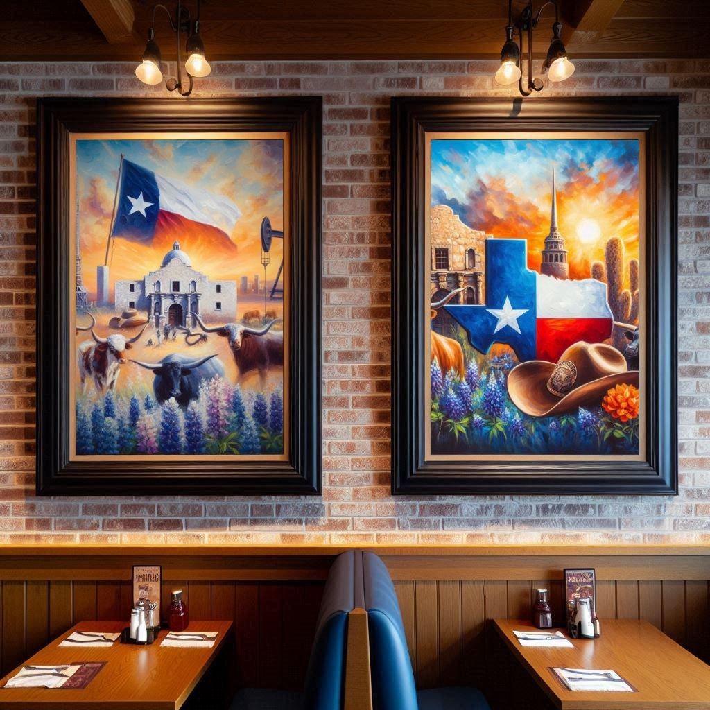 14-001 | Printable Texas Art | Texas Art Collage | Lone Star State Art ...